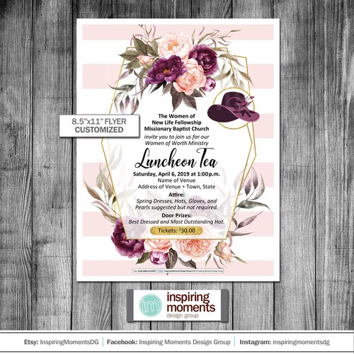 Ladies Tea Special Person Tea Event Flyer Printable Mothers - Etsy