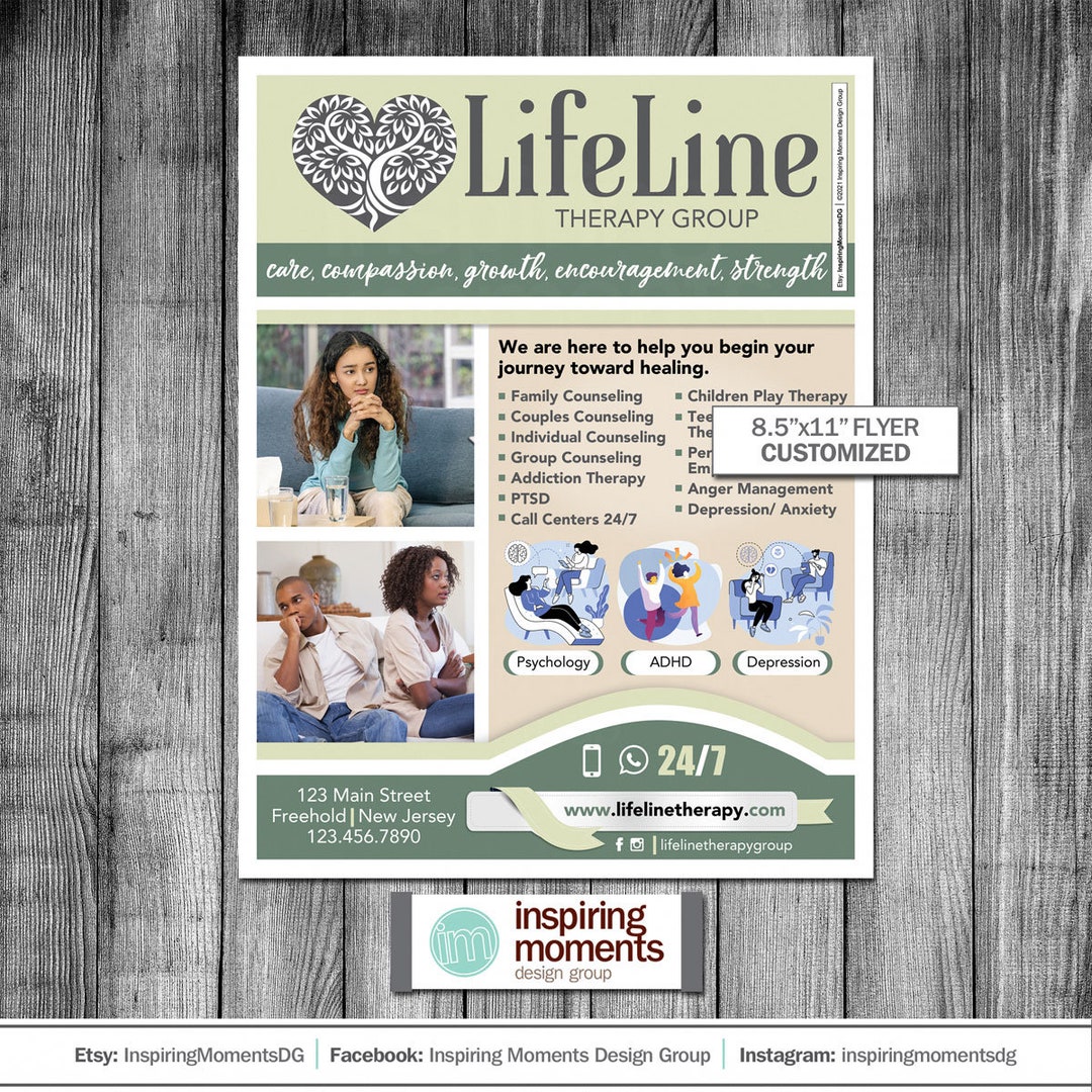 Counseling Services Flyer: Customized Therapy Event Printable (digital ...
