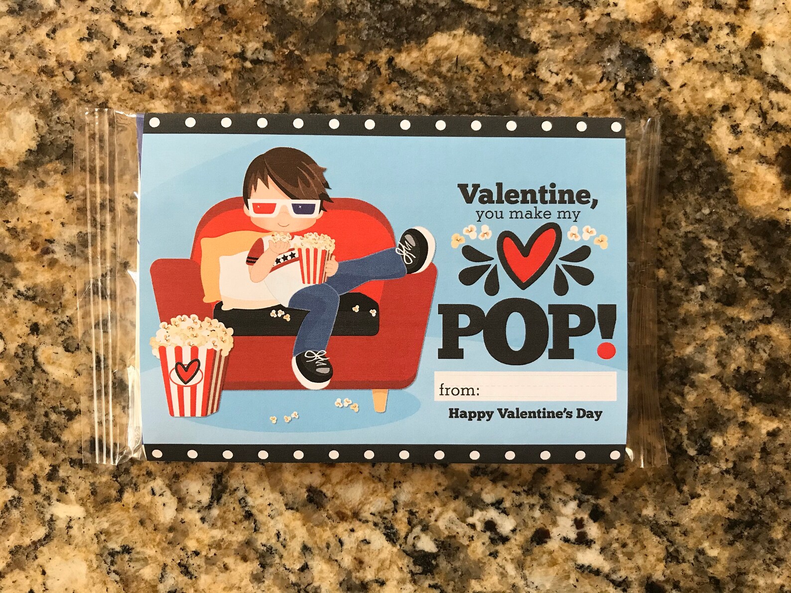 Valentine Popcorn Wrap Microwave Popcorn Bag Wrap | Etsy