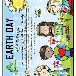 Earth Day Clean up Event Flyer Printable | Fundraiser | Business ...