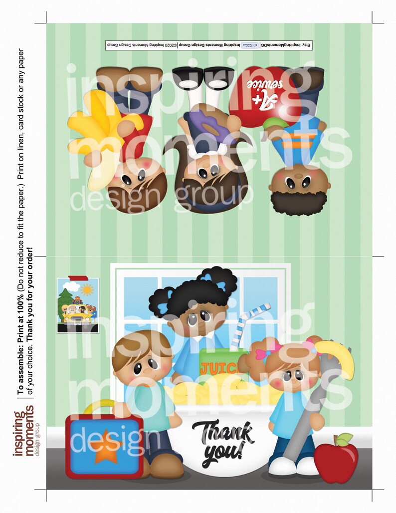 School Lunch Thank You Card Printable Cafeteria Lunches - Etsy