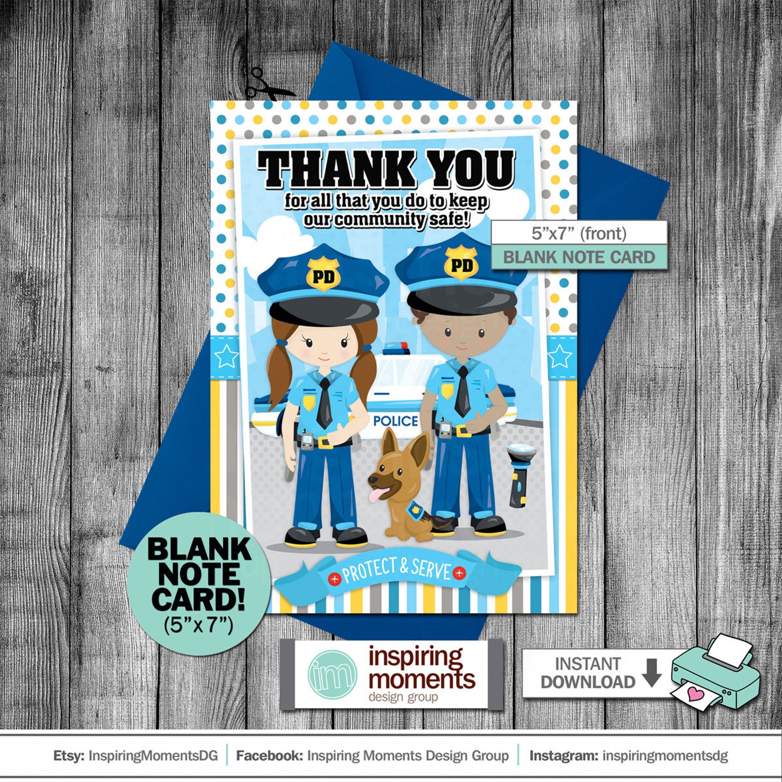 Police Appreciation Thank You Card, Thank You From Kids and Families ...