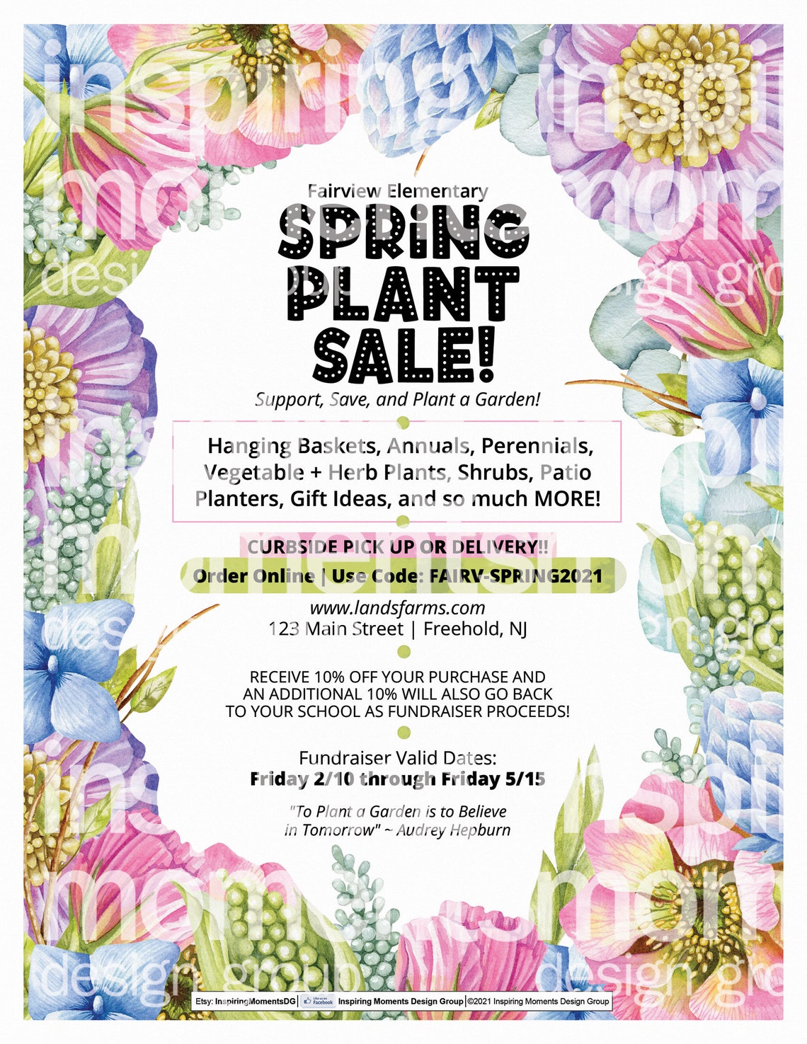 Plant Sale Event Flyer Printable Fundraiser Community - Etsy