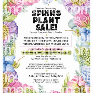 Plant Sale Event Flyer Printable | Fundraiser | Community Event ...