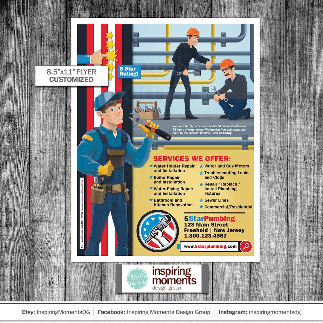 Plumber Marketing Event Flyer Printable, Master Plumbers Repairs Drains ...
