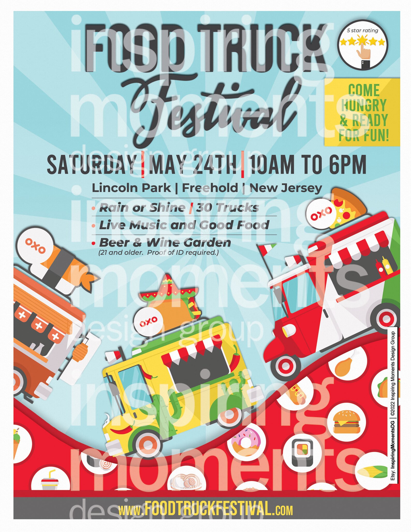Food Truck Event Flyer Printable Fest Festival Fair Menu - Etsy