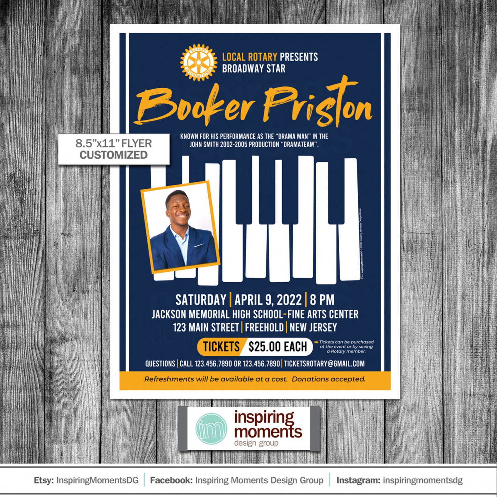 Piano Concert Fundraiser Flyer Printable Broadway Theatre - Etsy