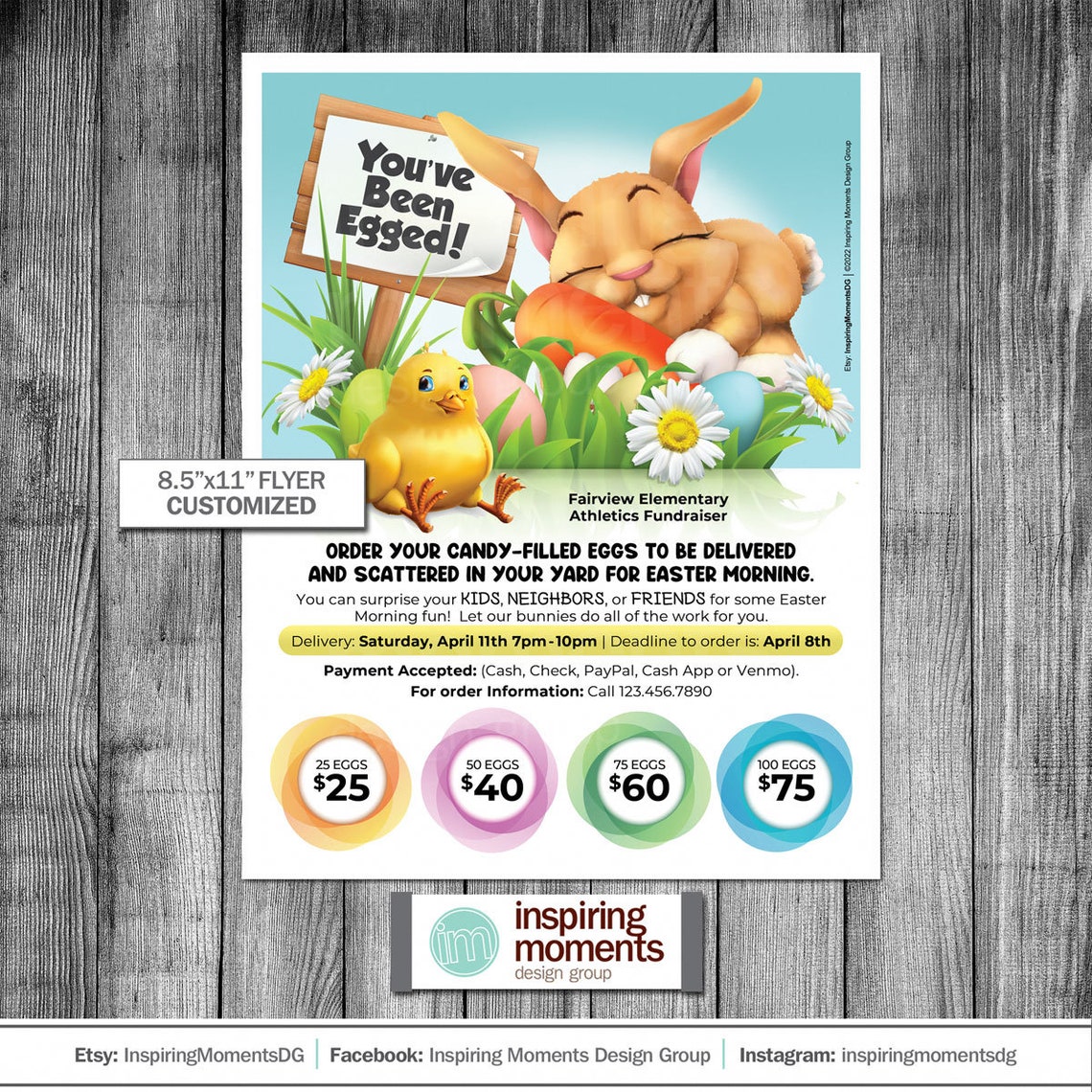 Egg My Yard Event Flyer Printable Fundraiser Business | Etsy