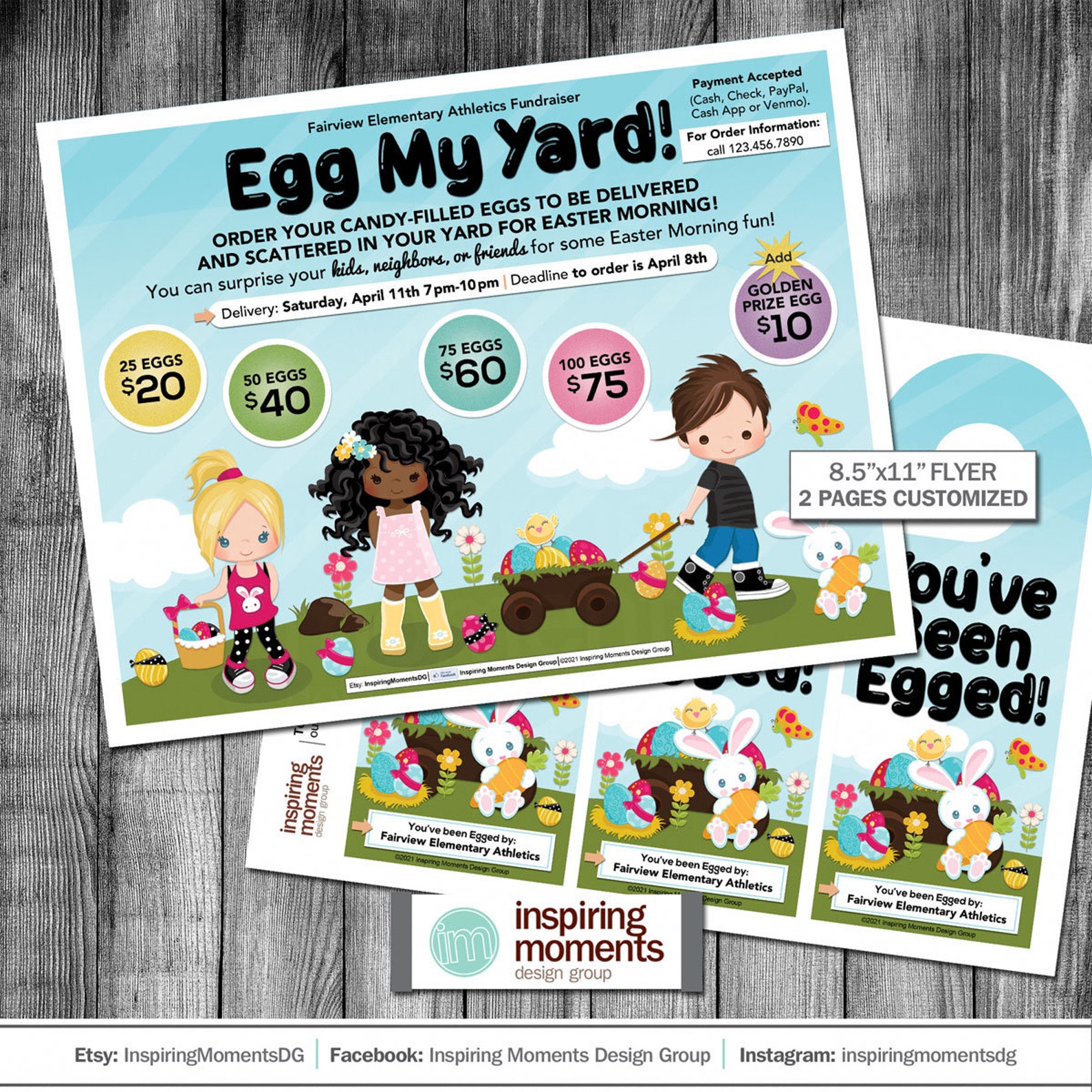 Egg My Yard Event Flyer: Customized School Fundraiser, 8.5x11 (digital ...