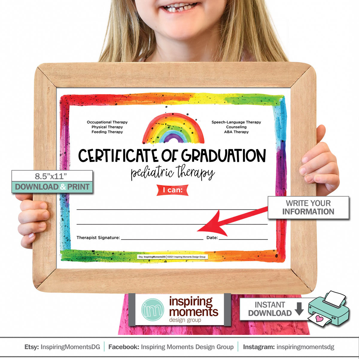 Pediatric Therapy Graduation Certificate: DIY Printable (PDF) - Etsy