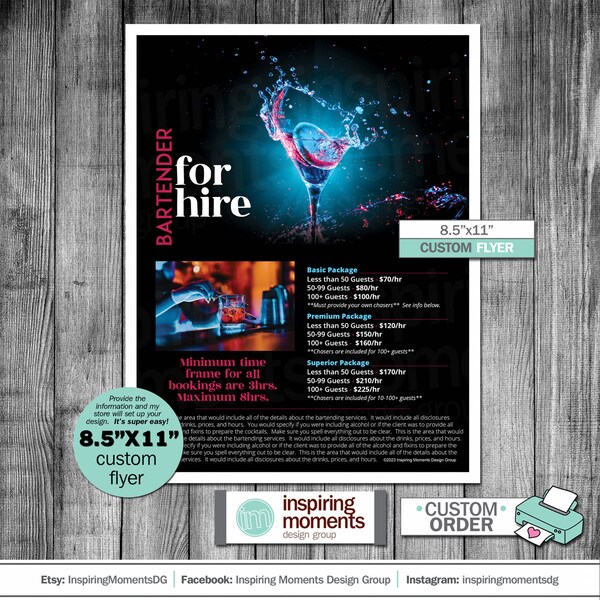 Bartender Flyer - Etsy