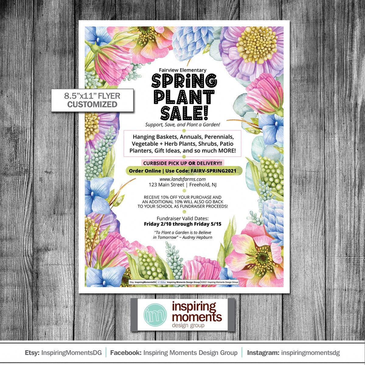 Plant Sale Event Flyer Printable Fundraiser Community Event Mothers Day ...
