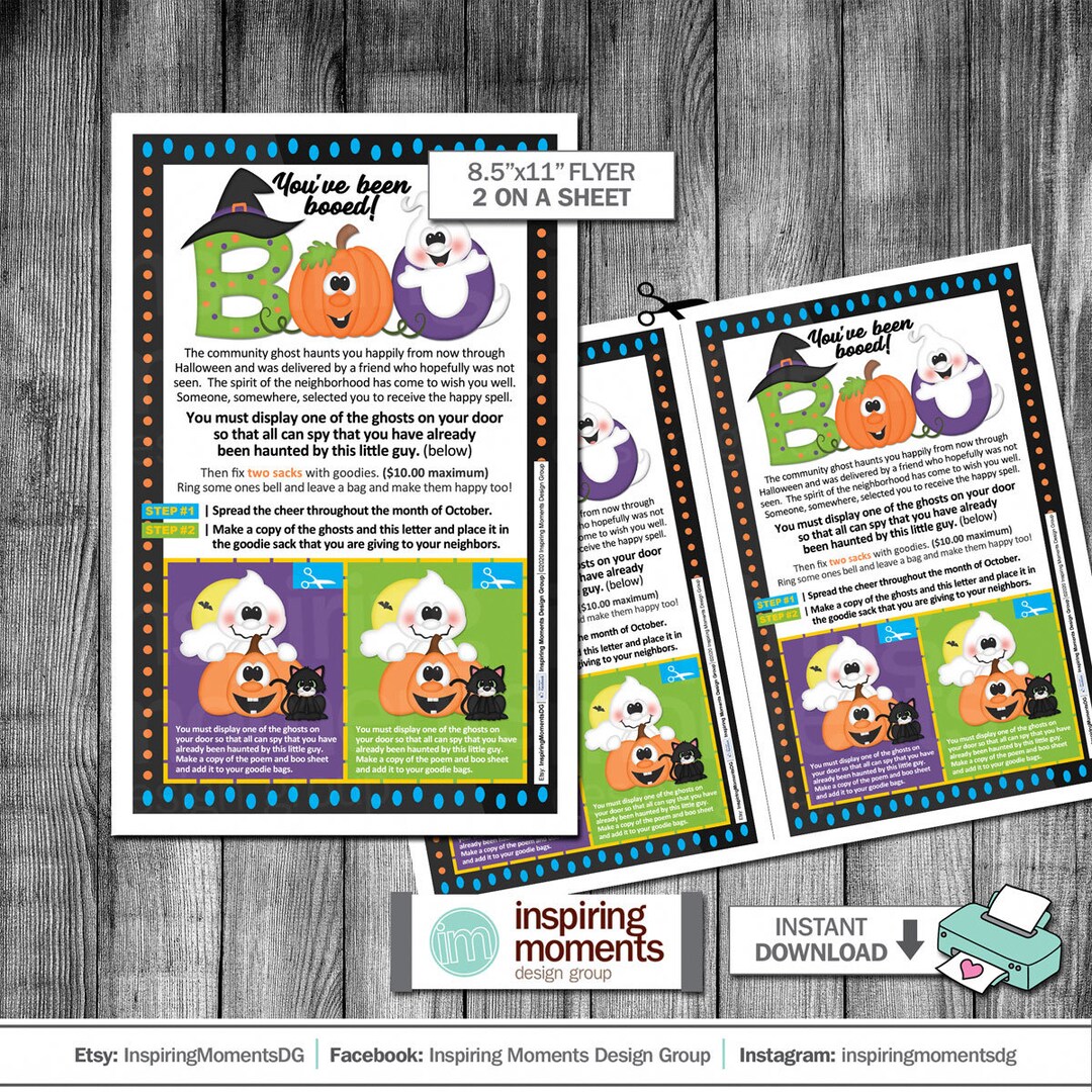 You've Been Booed Halloween Flyer Printable Halloween Ghost Game ...