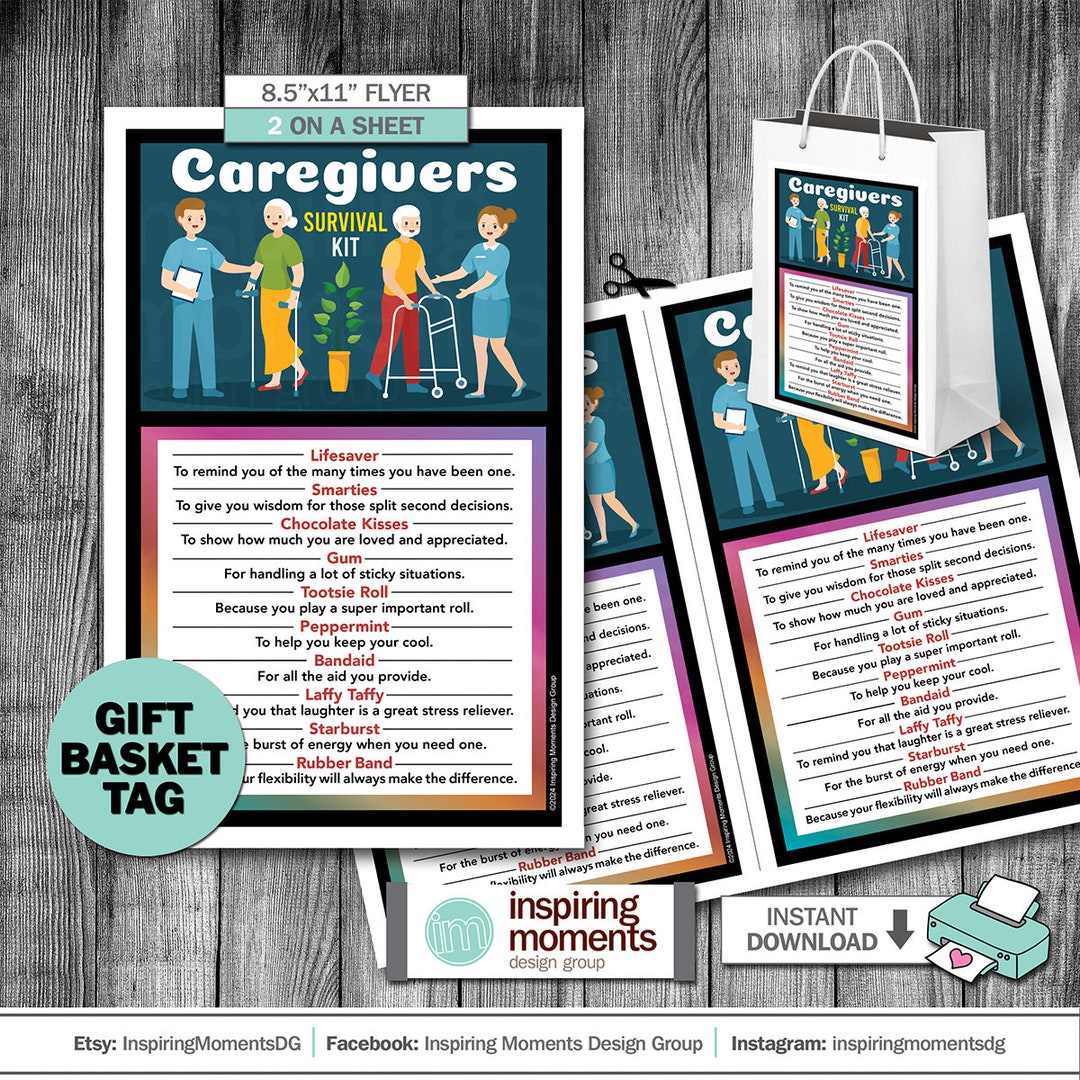 Caregivers Survival Kit Flyer Printable, Visiting Nurses, Medical Staff ...
