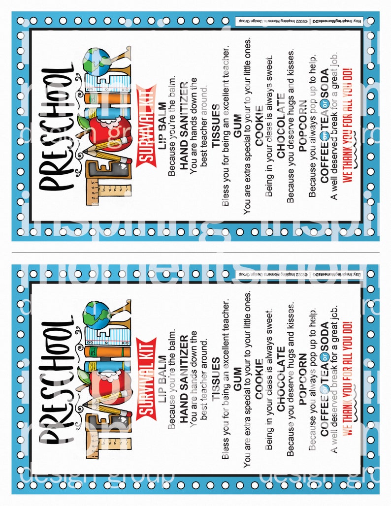 Childcare Survival Kit Flyer Printable Child Care Day Care - Etsy