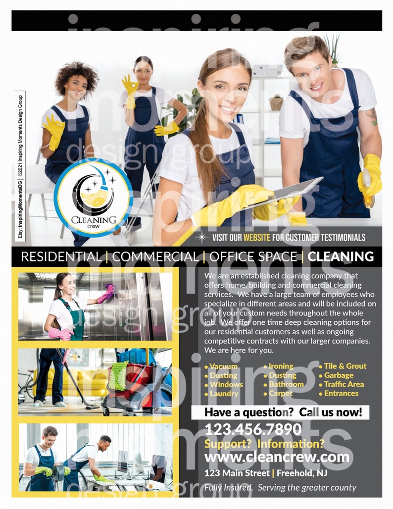 Cleaning Company Event Flyer Printable House Cleaner Home - Etsy