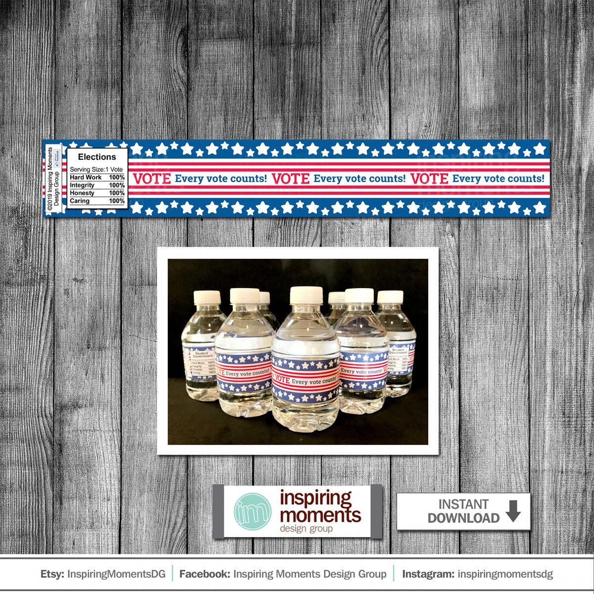 School Elections Water Bottle Wrap Vote Voting Every Vote - Etsy