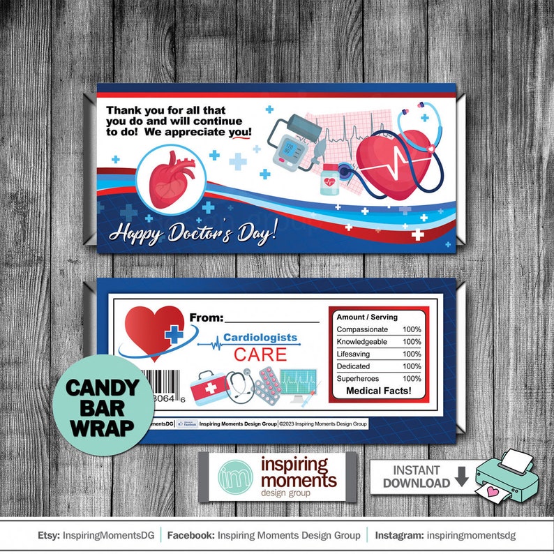 Cardiologists Candy Bar Wrap Doctors Thank You Candy Bar - Etsy