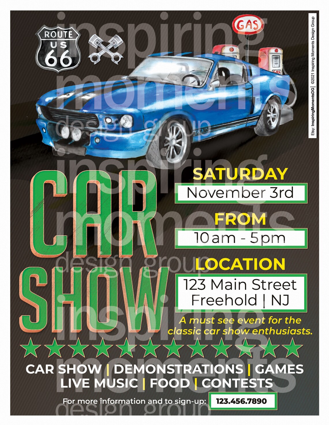 Car Show Flyer Printable Classic Car Show Automobile | Etsy