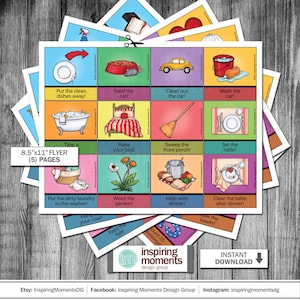 INSTANT DOWNLOAD, Printable Kids Chores, Summer Chores, Children ...