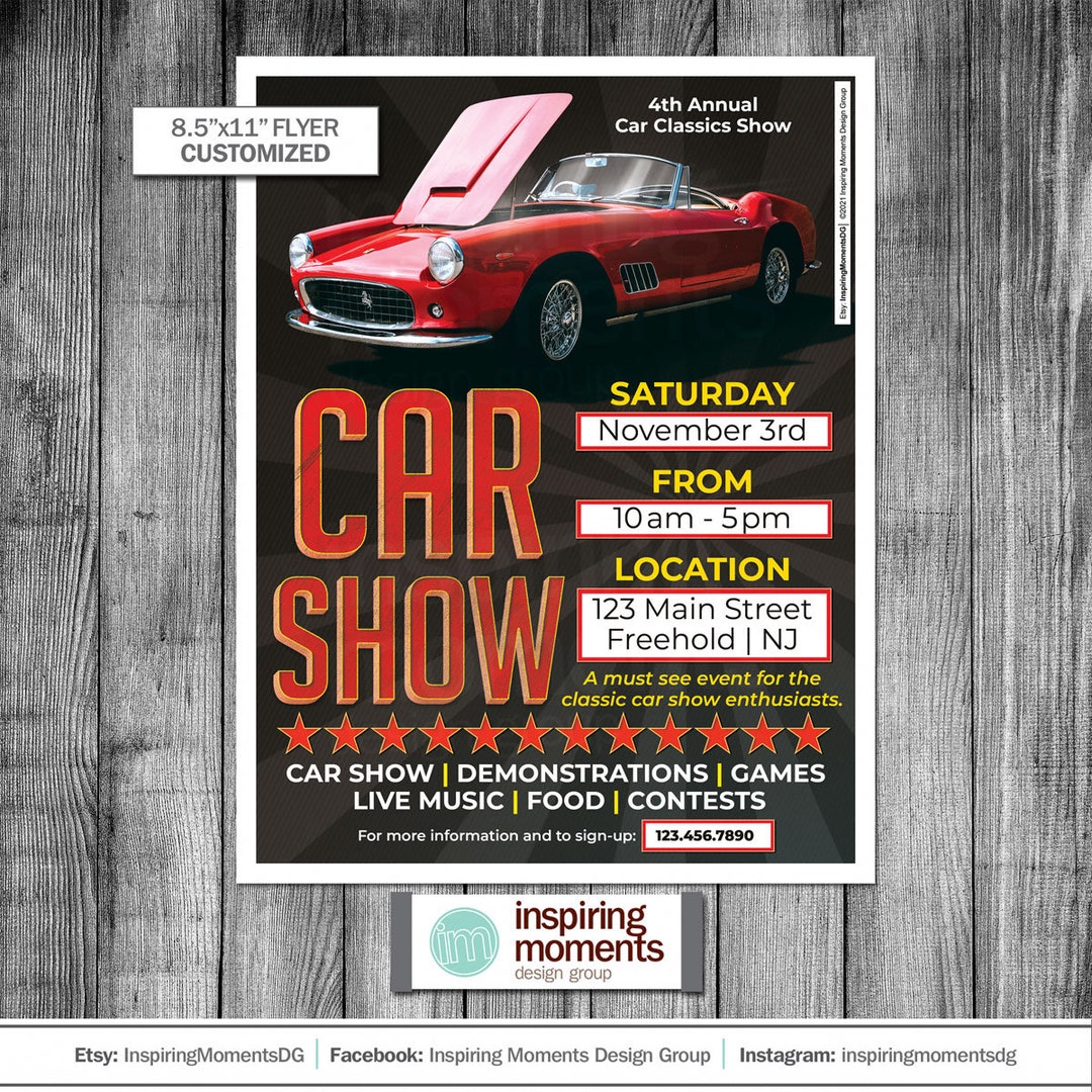 Car Show Flyer Printable, Classic Car Show, Automobile, Auto, Classics ...