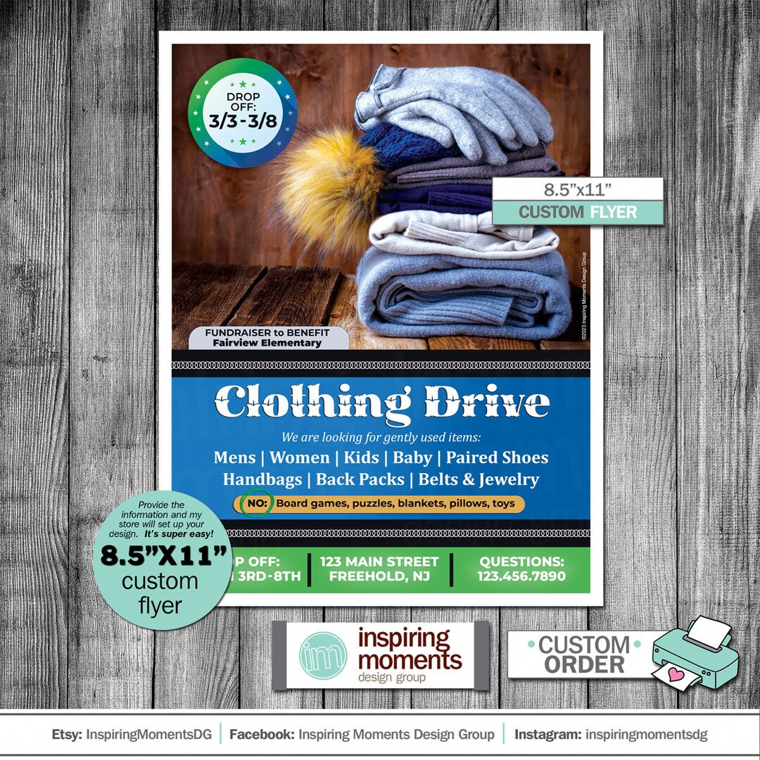 Clothing Drive Event Flyer Printable, Fall and Winter Coat Drive ...