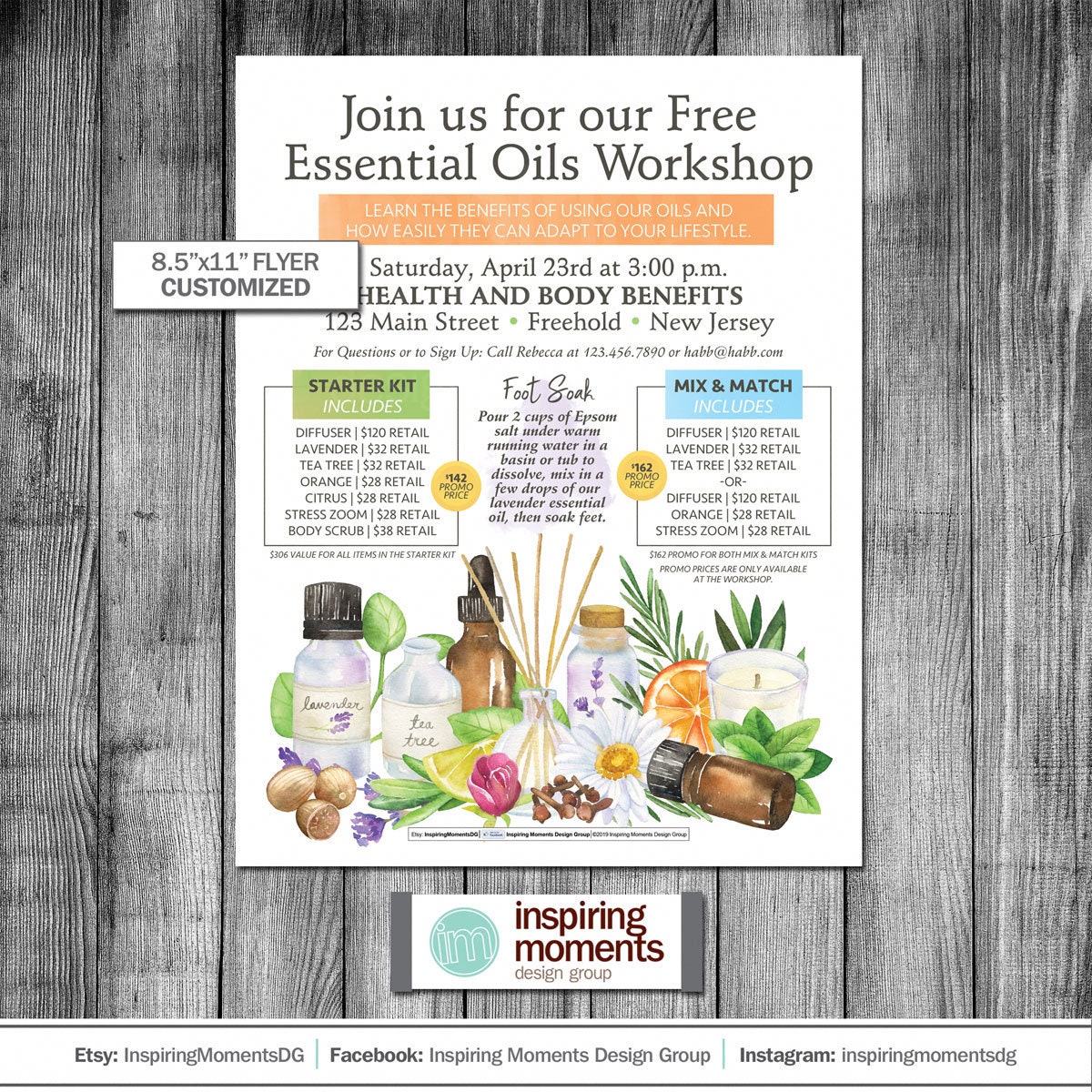 Essential Oils Event Flyer Printable Workshop Fundraiser | Etsy