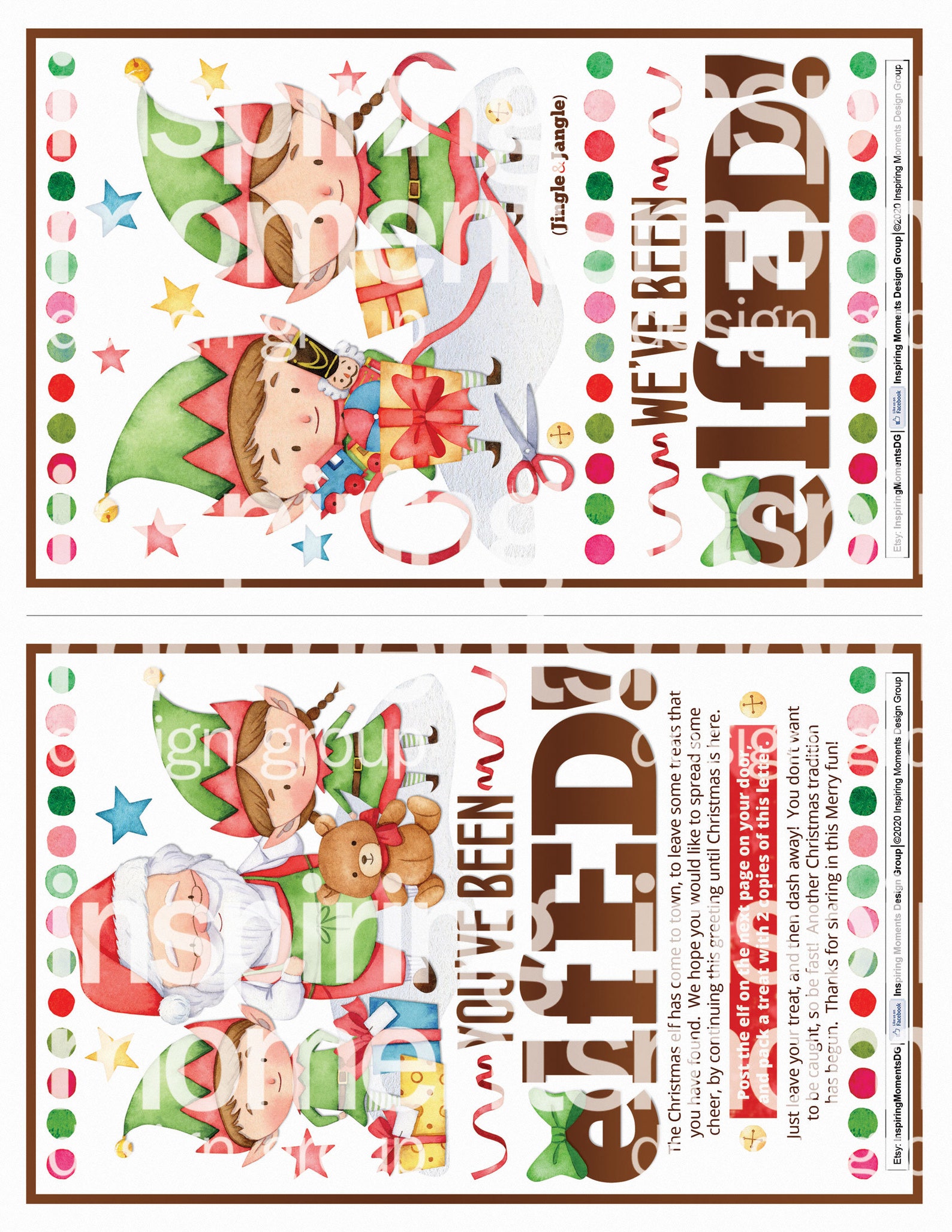 You've Been Elfed Flyer Printable Neighborhood Fun | Etsy