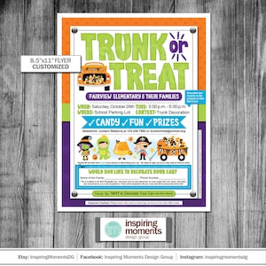 Trunk or Treat Event Flyer Printable | Halloween | PTA | PTN | School ...