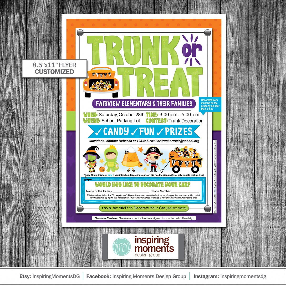 Trunk Or Treat Event Flyer Printable Halloween PTA PTN | Etsy