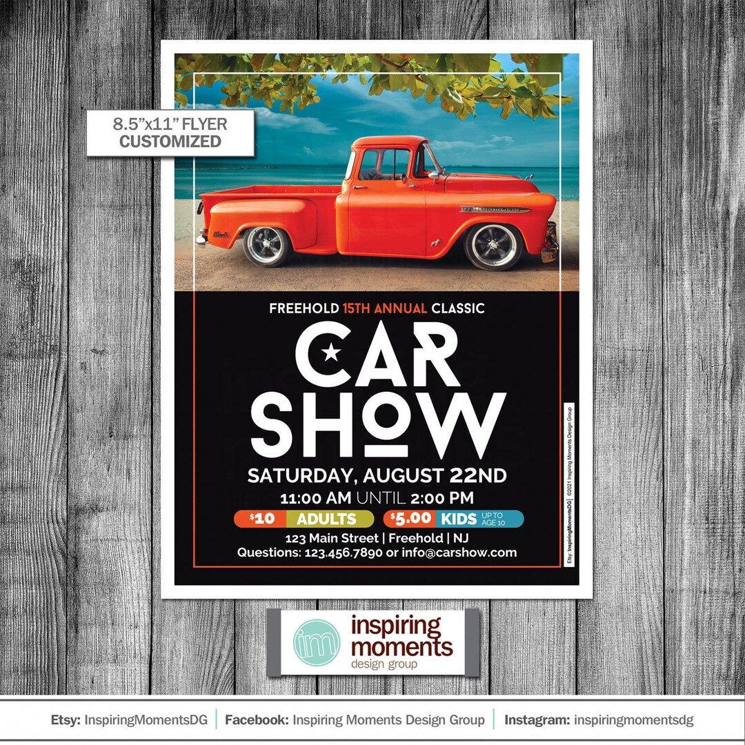 Classic Car Show Flyer: Customized Event Design (8.5x11) (digital ...