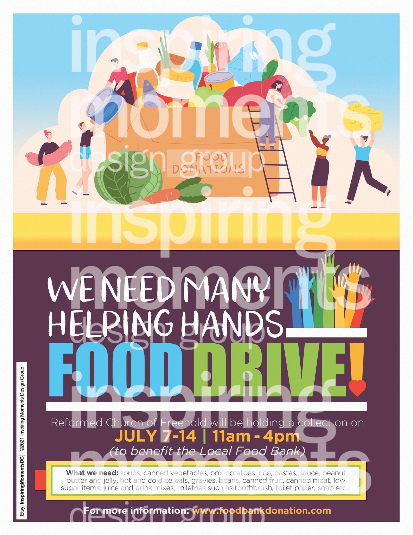 Food Donation Event Flyer Printable Food Drive Food Bank - Etsy