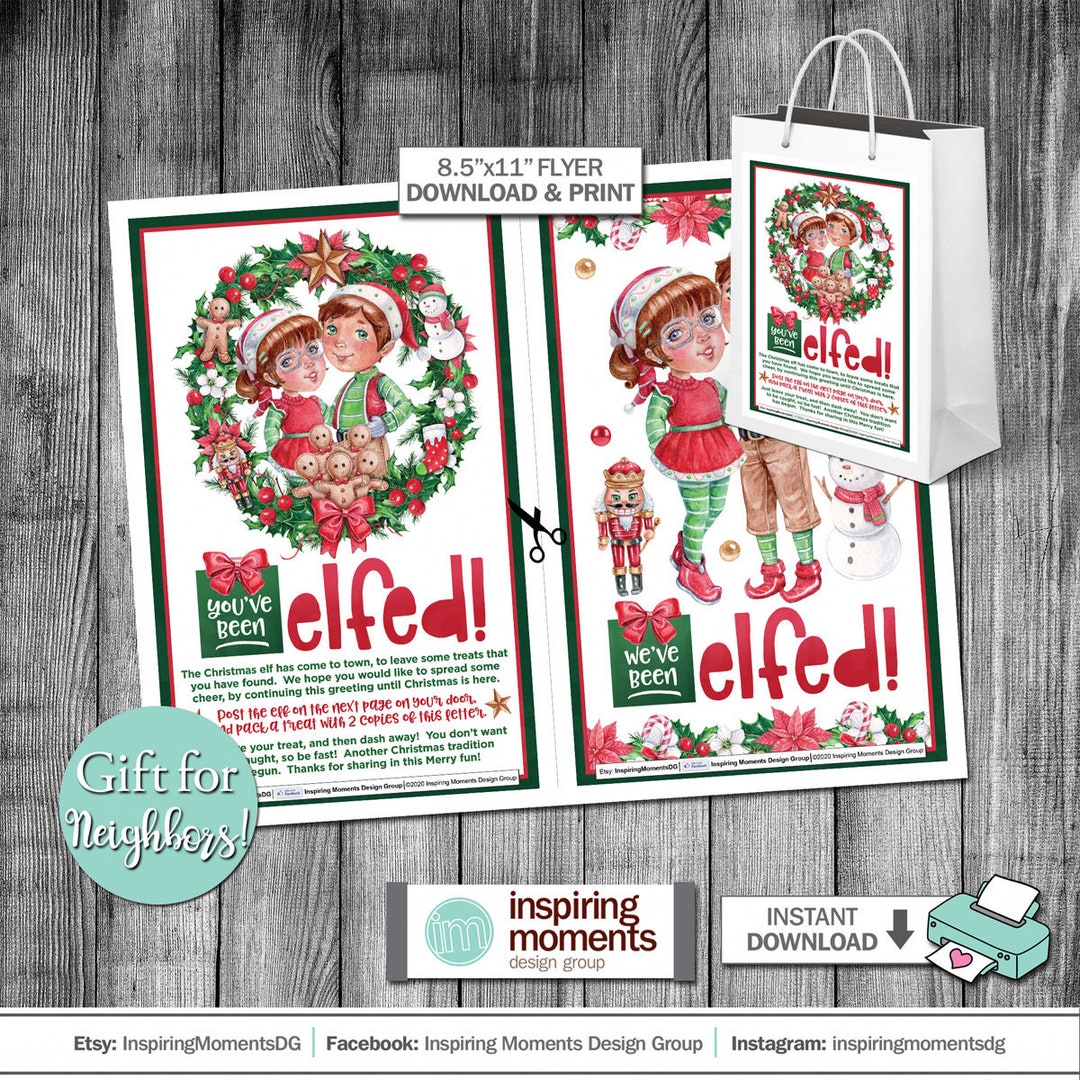 You've Been Elfed Flyer Printable Neighborhood Fun Community Christmas ...