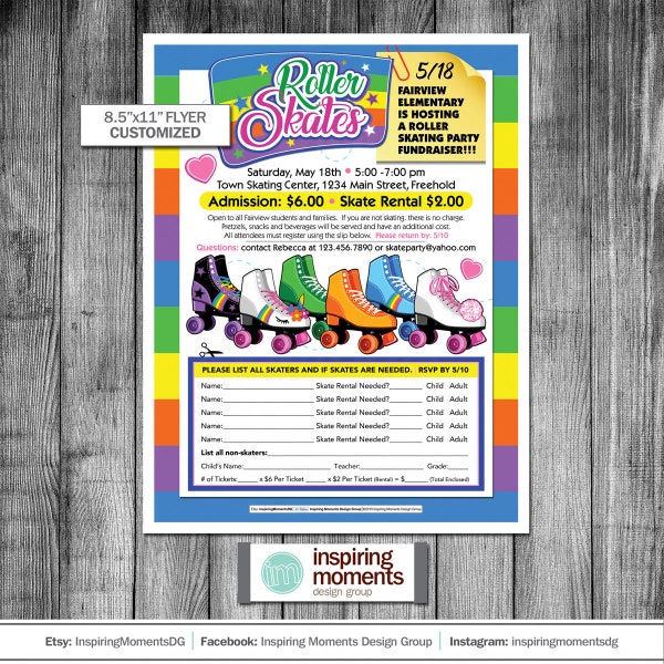 Roller Skating Flyer - Etsy