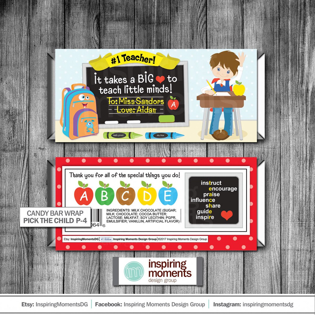 Teachers Appreciation Candy Bar Wrap, Thank You, End of the School Year ...