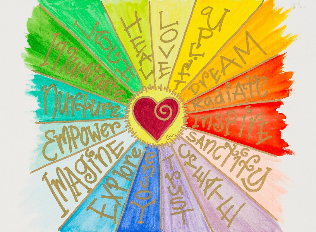 Heart Rainbow/word Radiates - Etsy