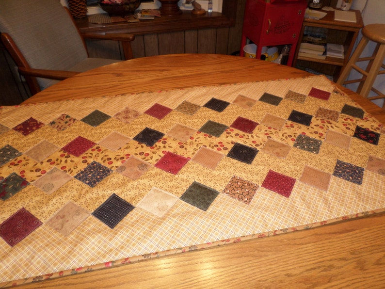 Handmade Quilted Prim Country Colors Patch Table Runner With - Etsy