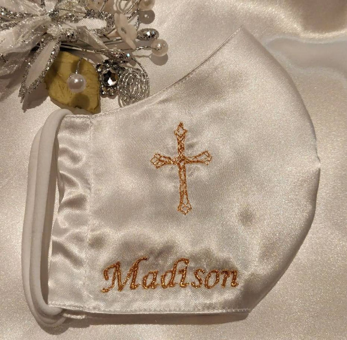Personalized Confirmation Mask Holy Masks Gold Cross | Etsy