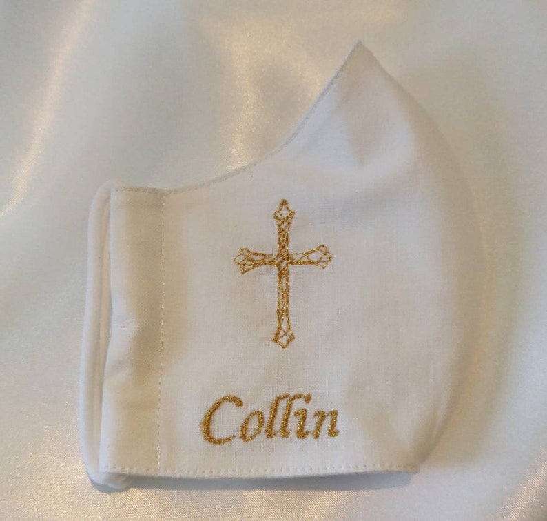 Personalized Confirmation Mask Holy Masks Gold Cross | Etsy