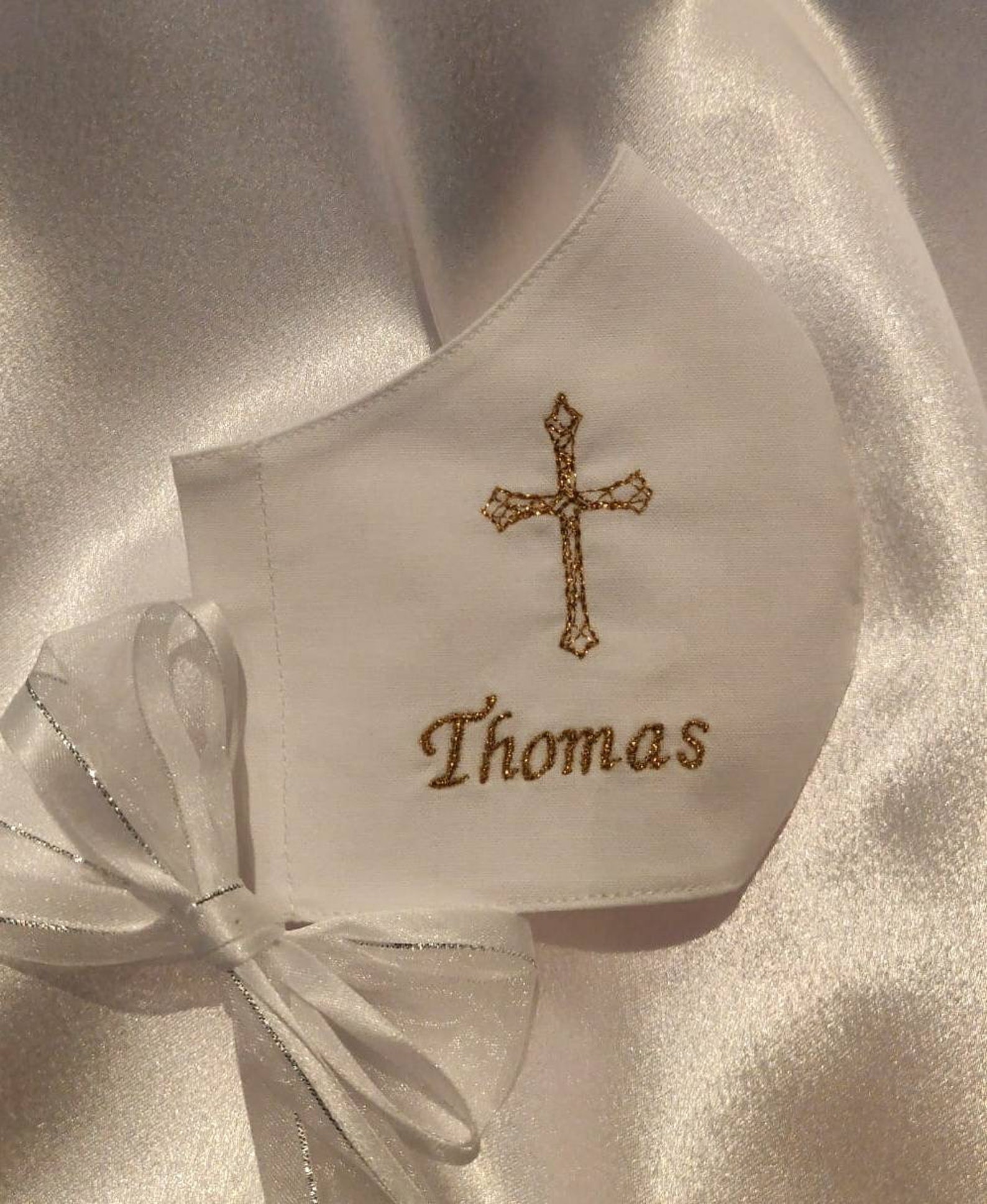 Personalized Confirmation Mask Holy Masks Gold Cross | Etsy