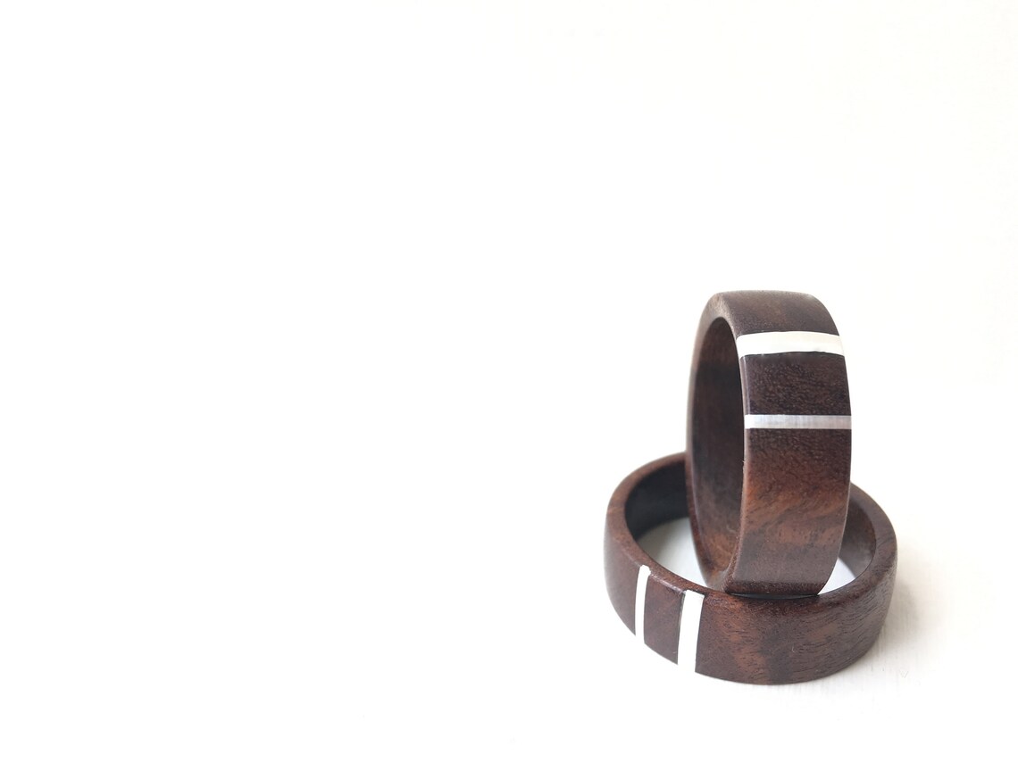 Australian Gidgee Wooden Ring With Silver or Copper Inlay - Etsy Australia
