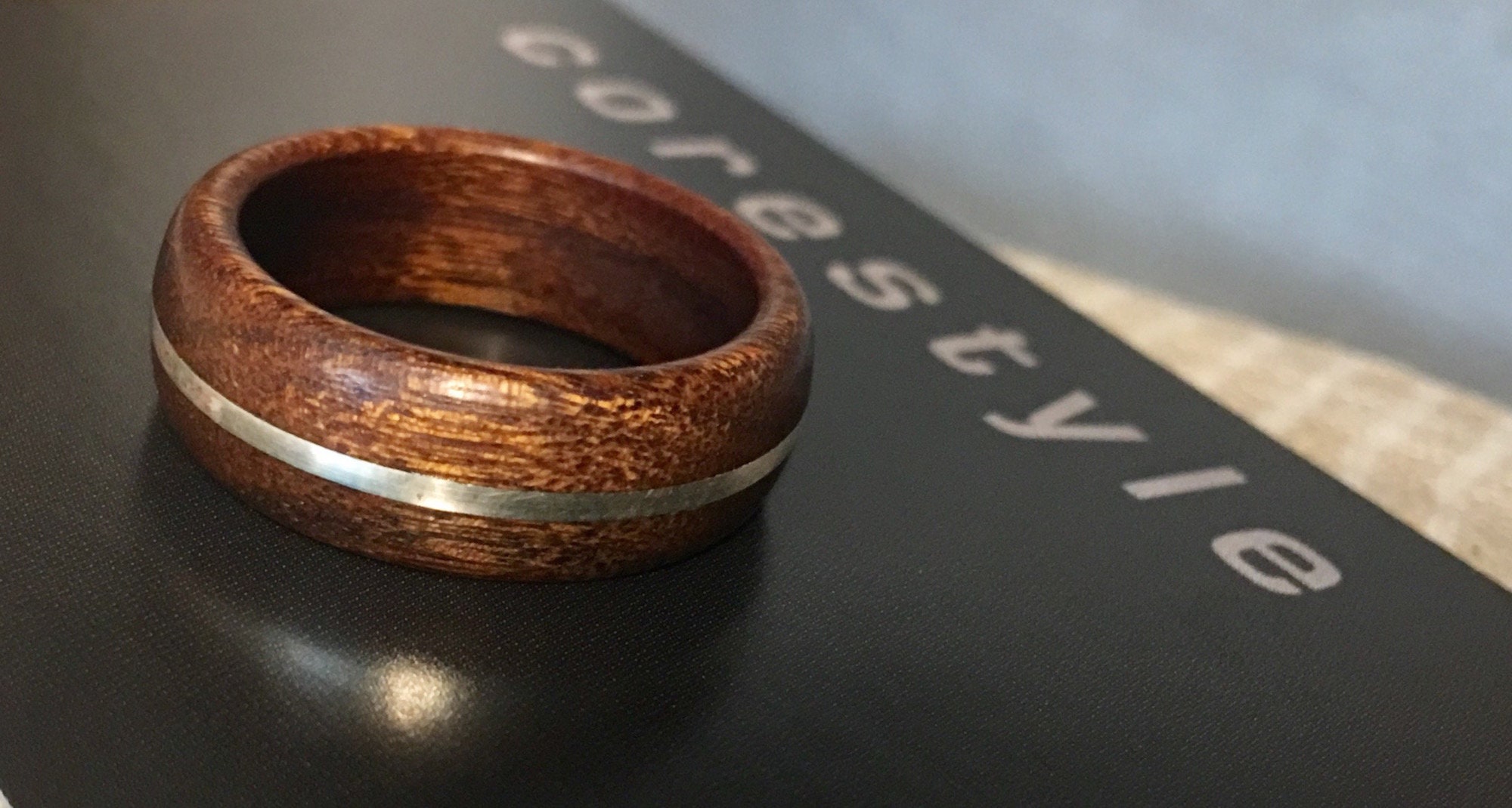 Australian Gidgee Wooden Ring With Silver or Copper Inlay - Etsy Australia