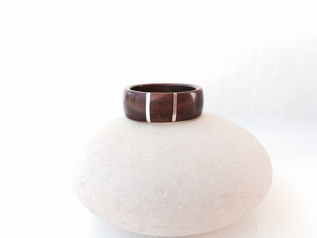 Australian Gidgee Wooden Ring With Silver or Copper Inlay - Etsy Australia