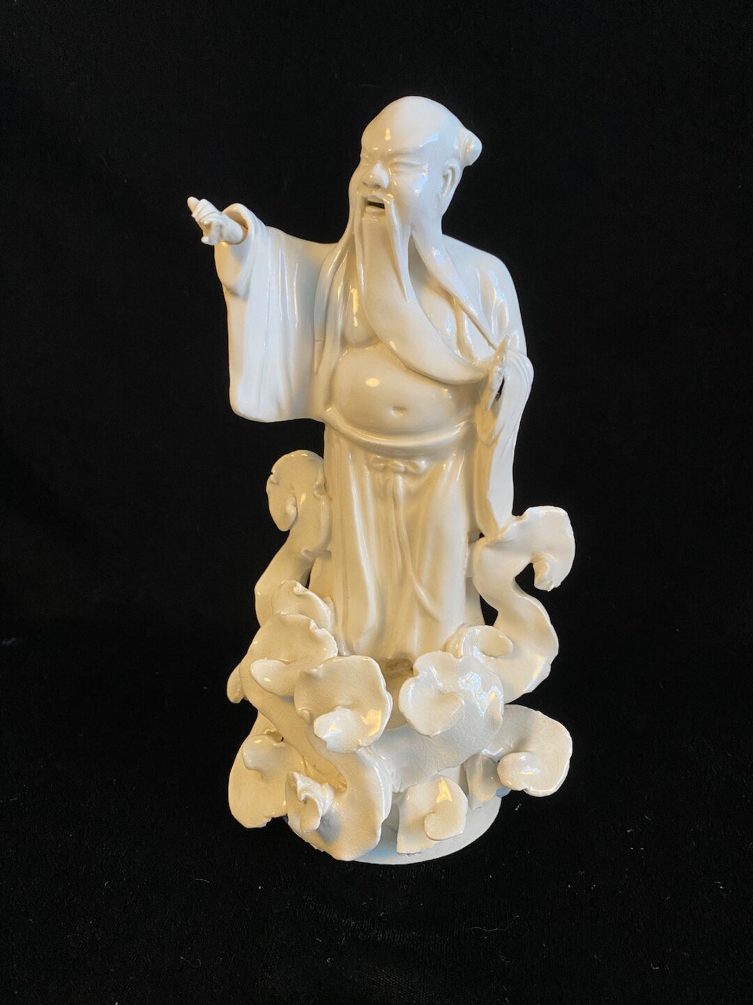 Antique Chinese Porcelain Blanc De Chine Dehua Immortal With Fan ...