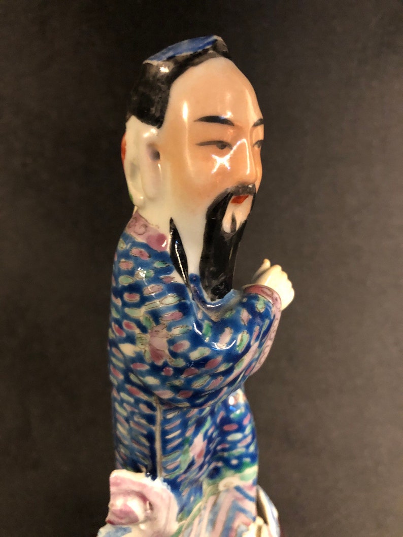 Antique Chinese Porcelain Man Figurine Hand Painted Marked - Etsy