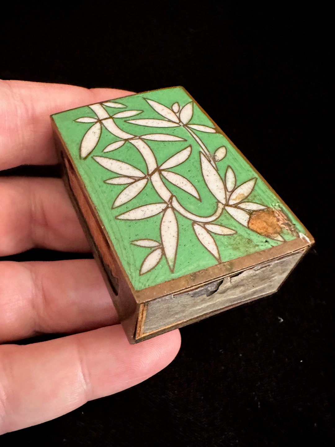 Antique Chinese Cloisonne Matchbox Holder With Flowers - Etsy