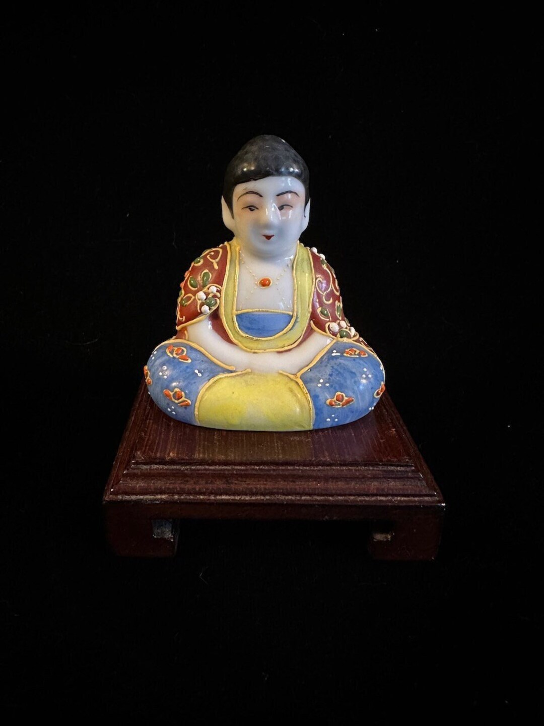 Vintage Japanese Satsuma Porcelain Figurine Meditating Buddha 3" - Etsy