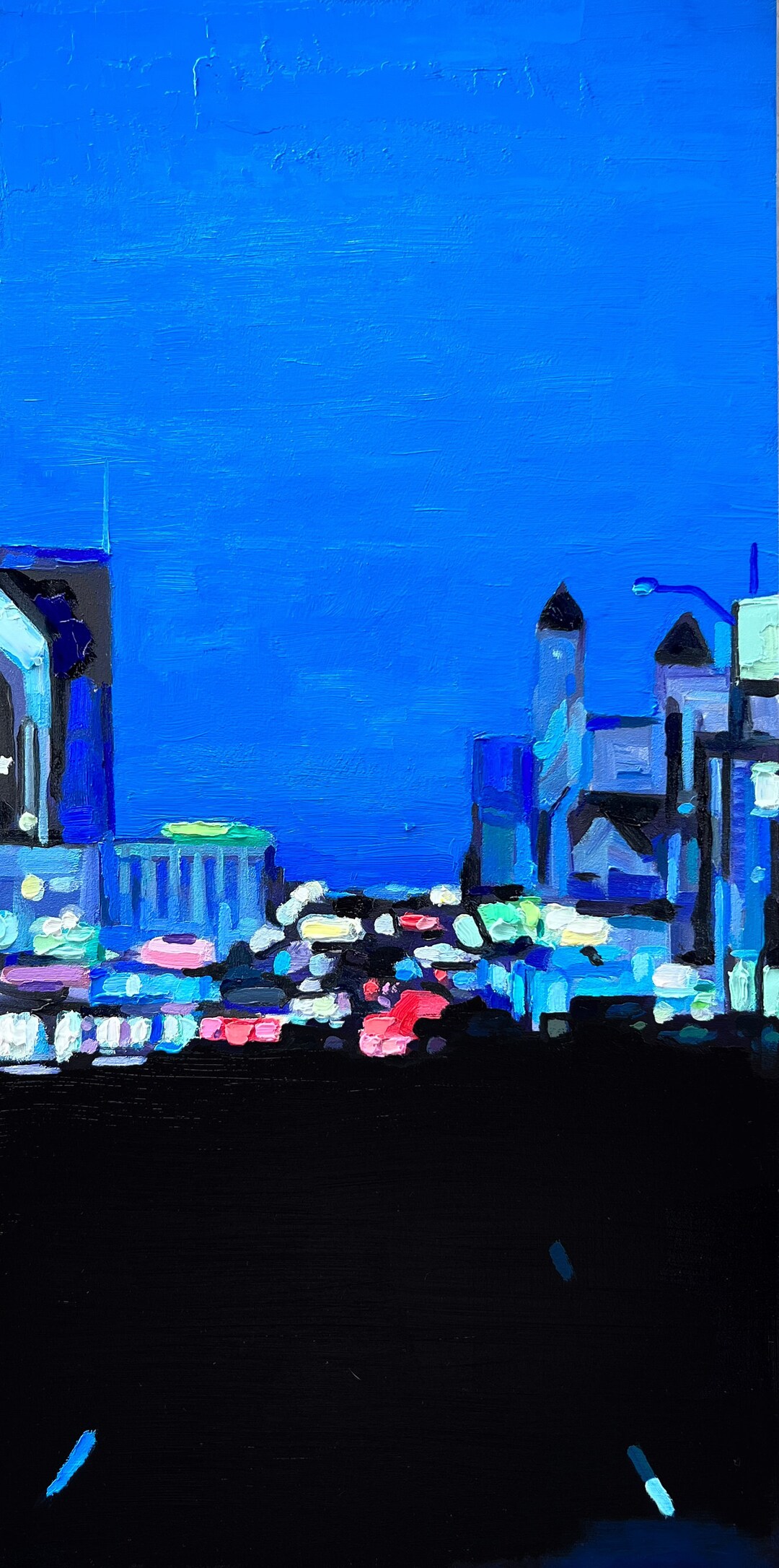 Blue Abstract Cityscape San Fransisco Street Painting | Original Art ...