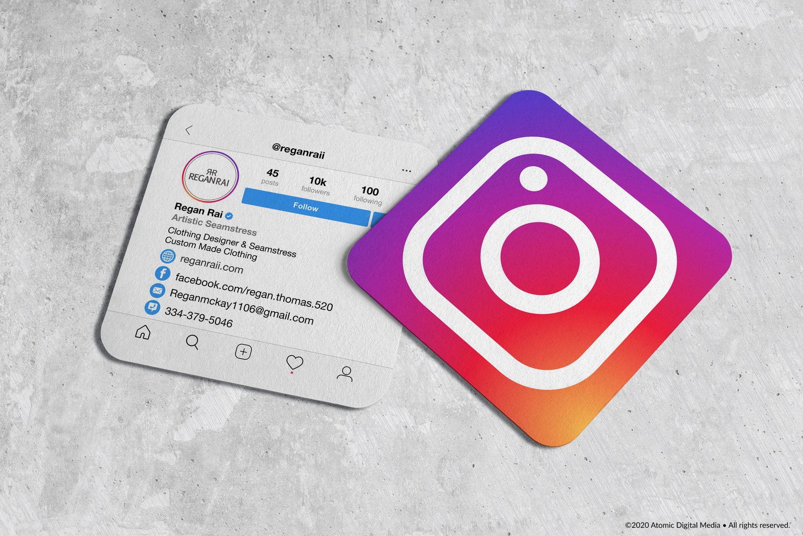 Instagram Social Media Business Cards Mini Square Business - Etsy