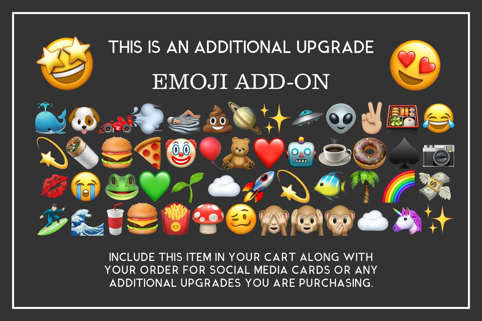 Emojis Business Card Add on Social Media Marketing - Etsy